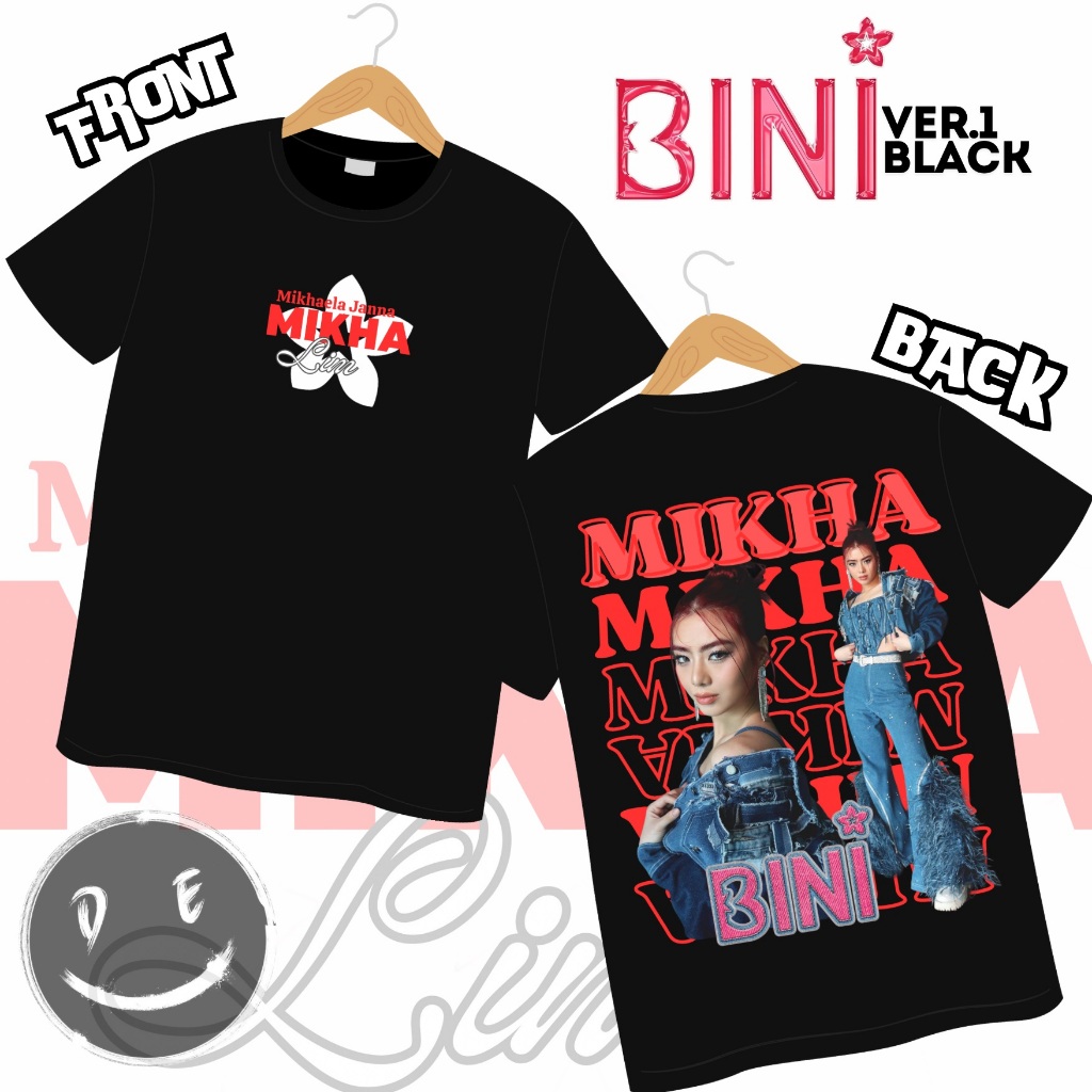 BINI SHIRT VER 1 ALL MEMBERS BLACK / TRENDY BINI TSHIRT P-POP GROUP ...