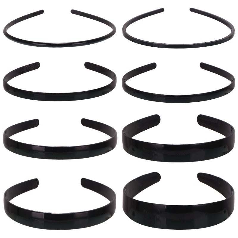 1.2cm 2.5cm Black Plain Plastic Headbands with Teeth Plastic Hair ...