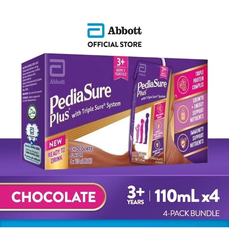 Pediasure Plus Ready to Drink Chocolate 110x4 September 2024 expiry ...