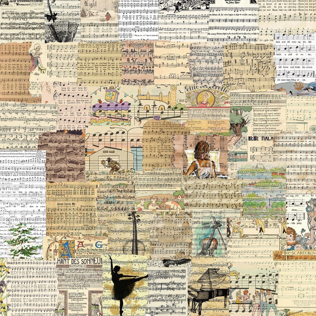 50PCS retro incomplete music scores waterproof DIY Stickers Scrapbook ...