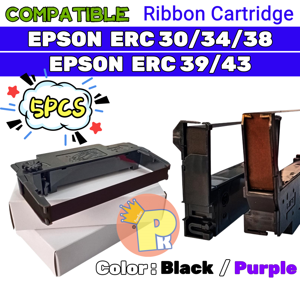 5 pcs Epson ERC 39 ERC 38 Compatible Ribbon Cartridge Dot Matrix Ribbon ...