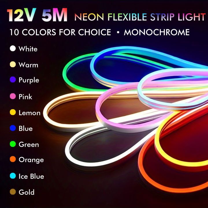 [COD] Jacksun 1m Neon Strip Light Flexible Light 12v for DIY ...