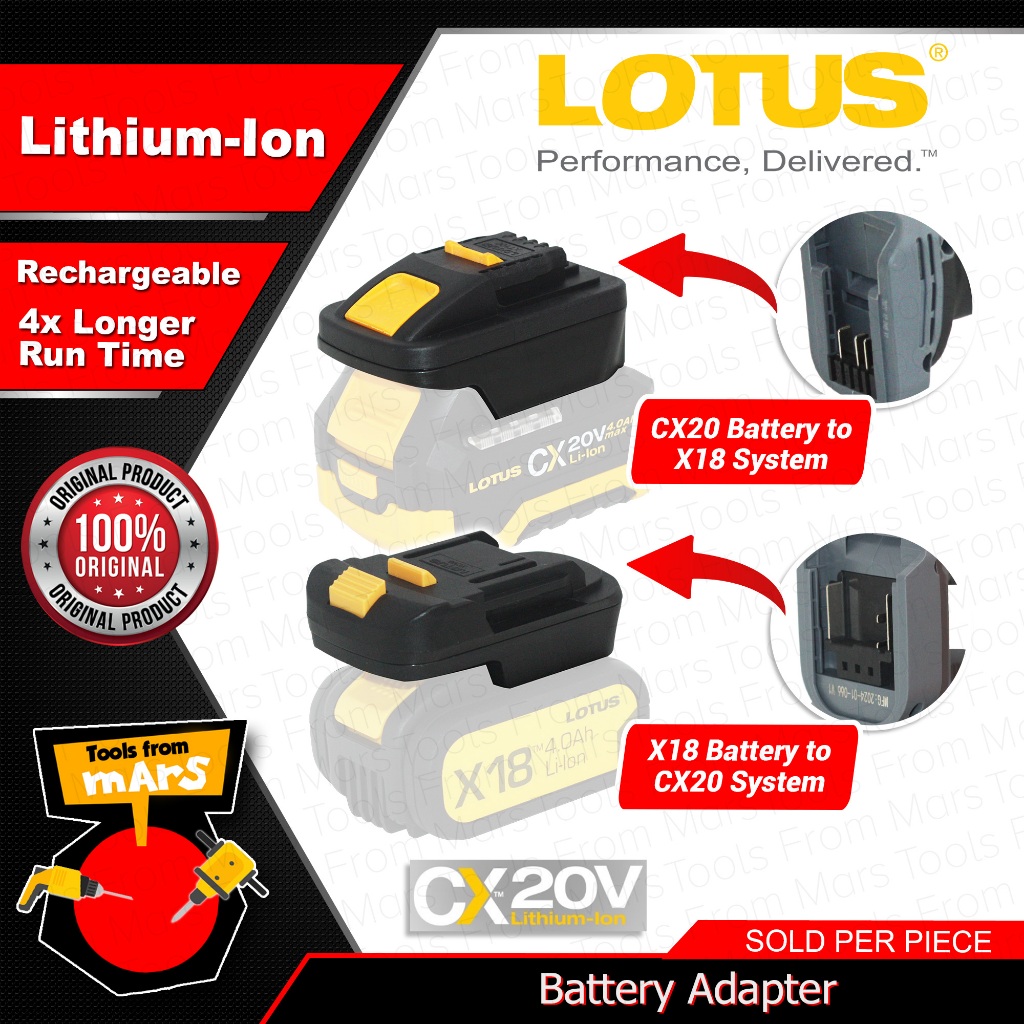 Lotus Battery Adapter Connector CX20 Battery / X18 Battery System for ...