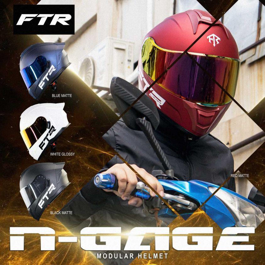 Helmet FTR Ngage Modular Dual Visor Solid Flip-Up Helmet 2990157 ...