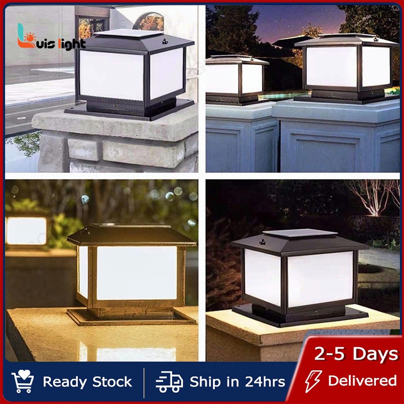 【24H Ship】Solar Post Light Outdoor Waterproof Lights Garden Column ...