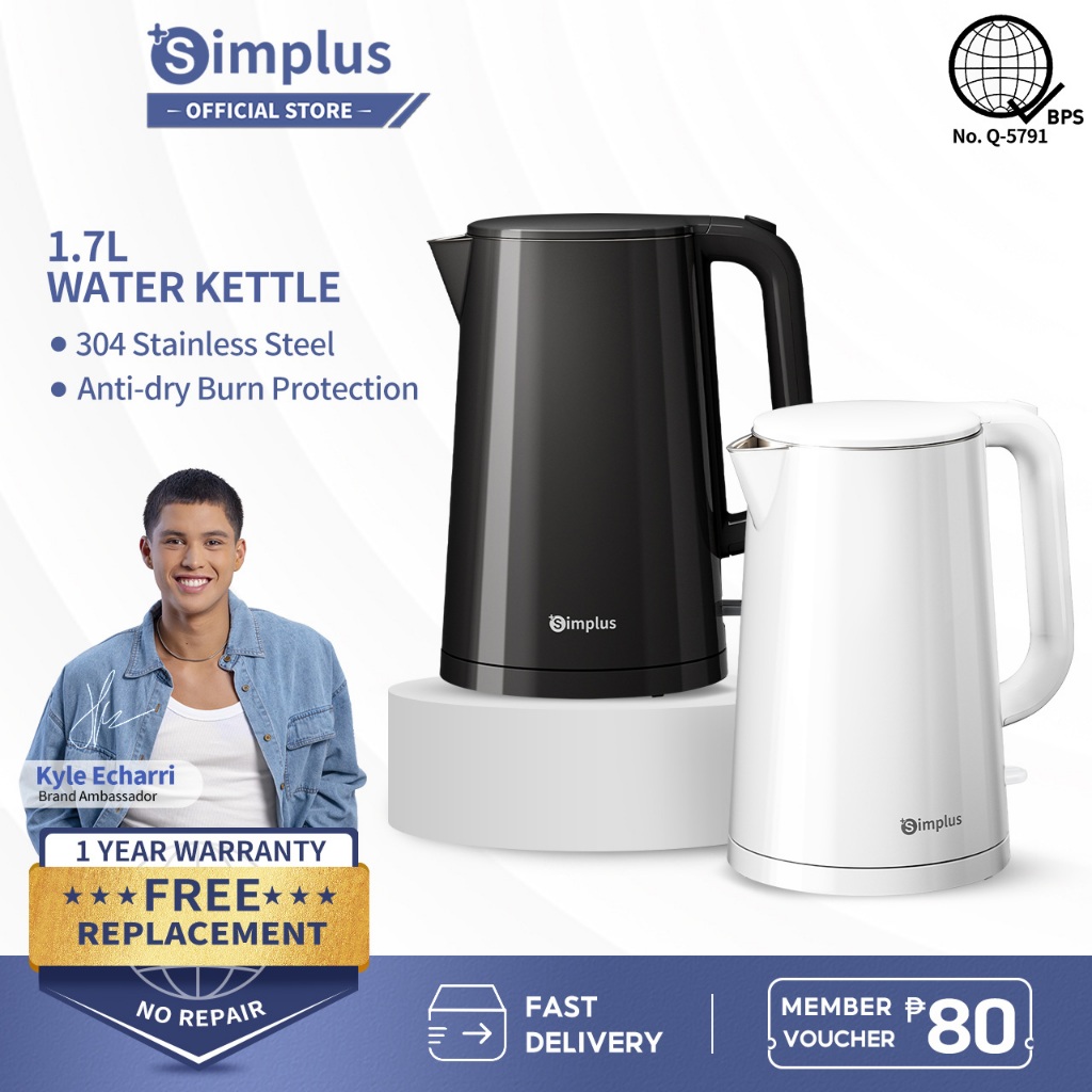 Simplus Electric Water Kettle 1.7L (304 Stainless Steel) | Shopee Philippines