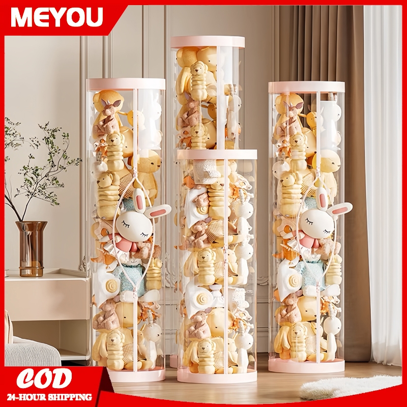 MEYOU Stuff Toy Organizer Toy Organizer Doll Storage Box Transparent ...