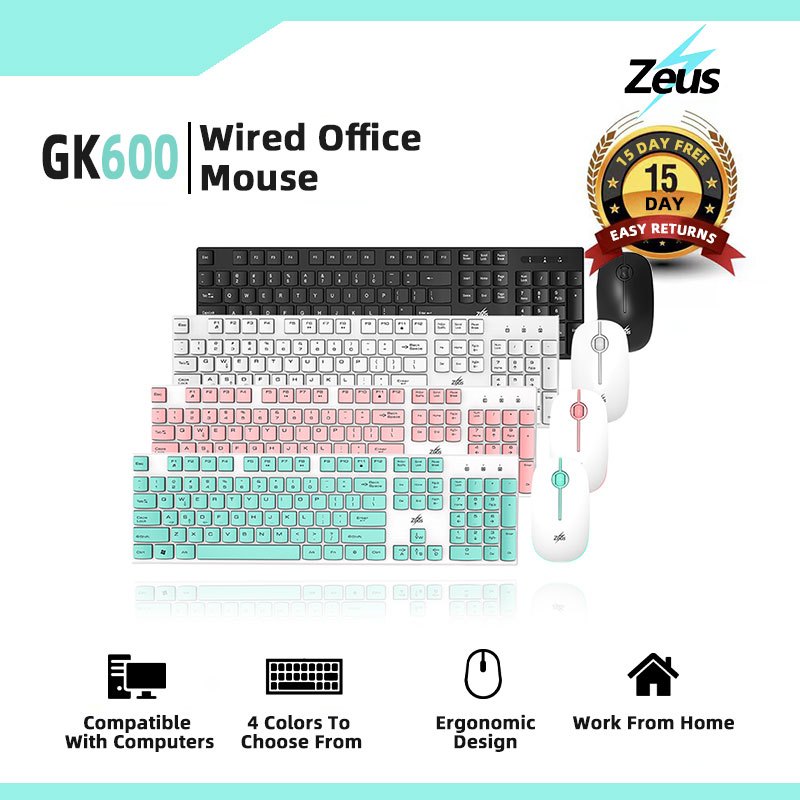 Zeus GK600 Slim 2.4GHz Wireless Keyboard And Mouse Set With USB ...