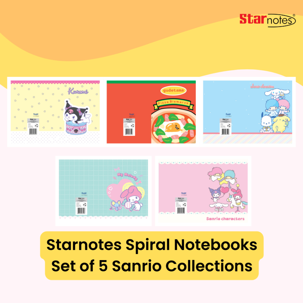 Starnotes Spiral Notebooks - Set of 5 Sanrio Collection | Shopee ...