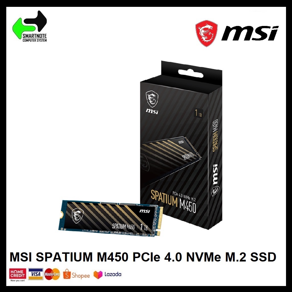 MSI SPATIUM M450 PCIe 4.0 NVMe M.2 SSD 500GB/1TB | Shopee Philippines