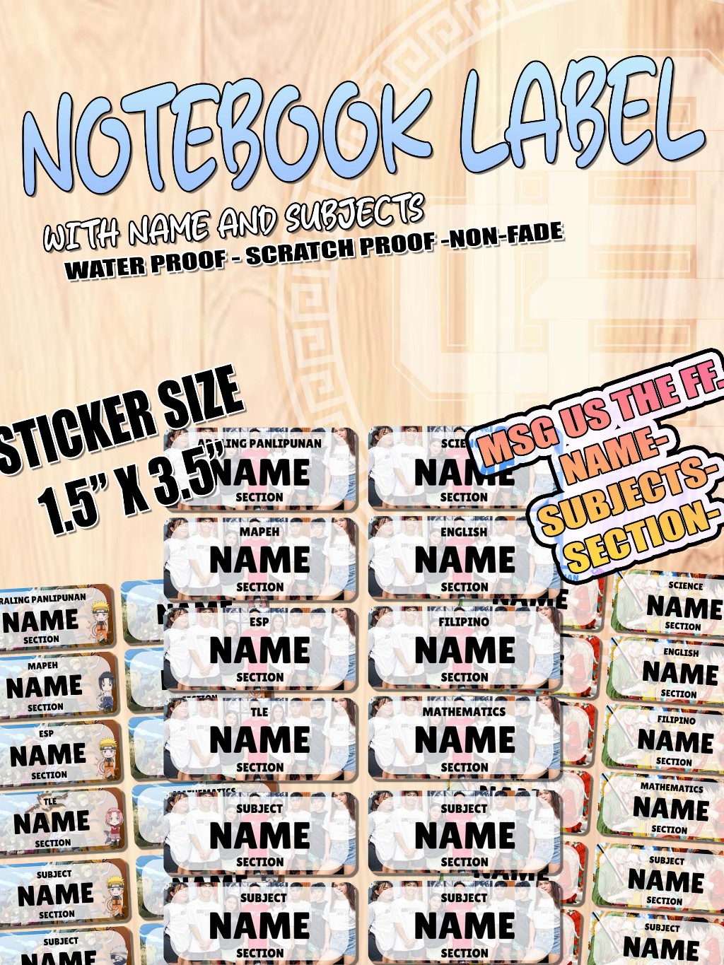 Notebook Subject Label Vinyl Sticker | Shopee Philippines