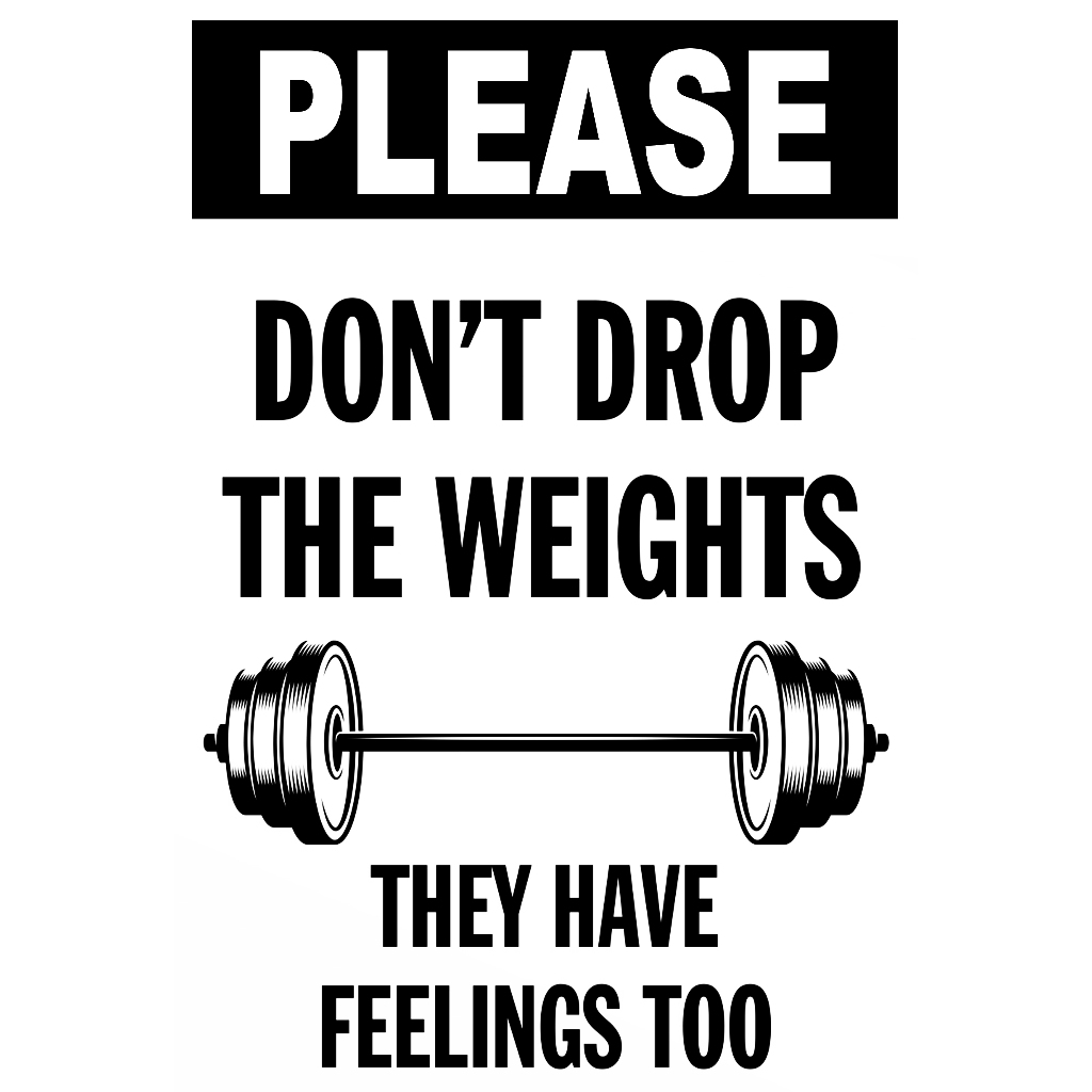 SIGN GYM SIGNAGES DONT DROP RE RACK WEIGHTS GYM RULES PVC TYPE ...