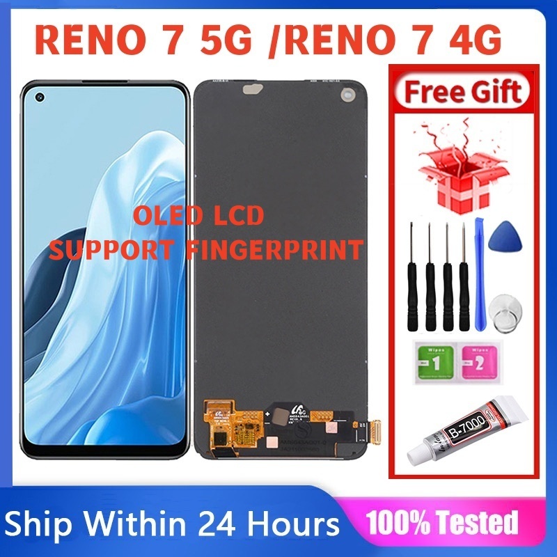 OLED LCD For OPPO Reno7 4G CPH2363 Reno 7 5G CPH2371 LCD Touch Screen SUPPORT FINGERPRINT ...