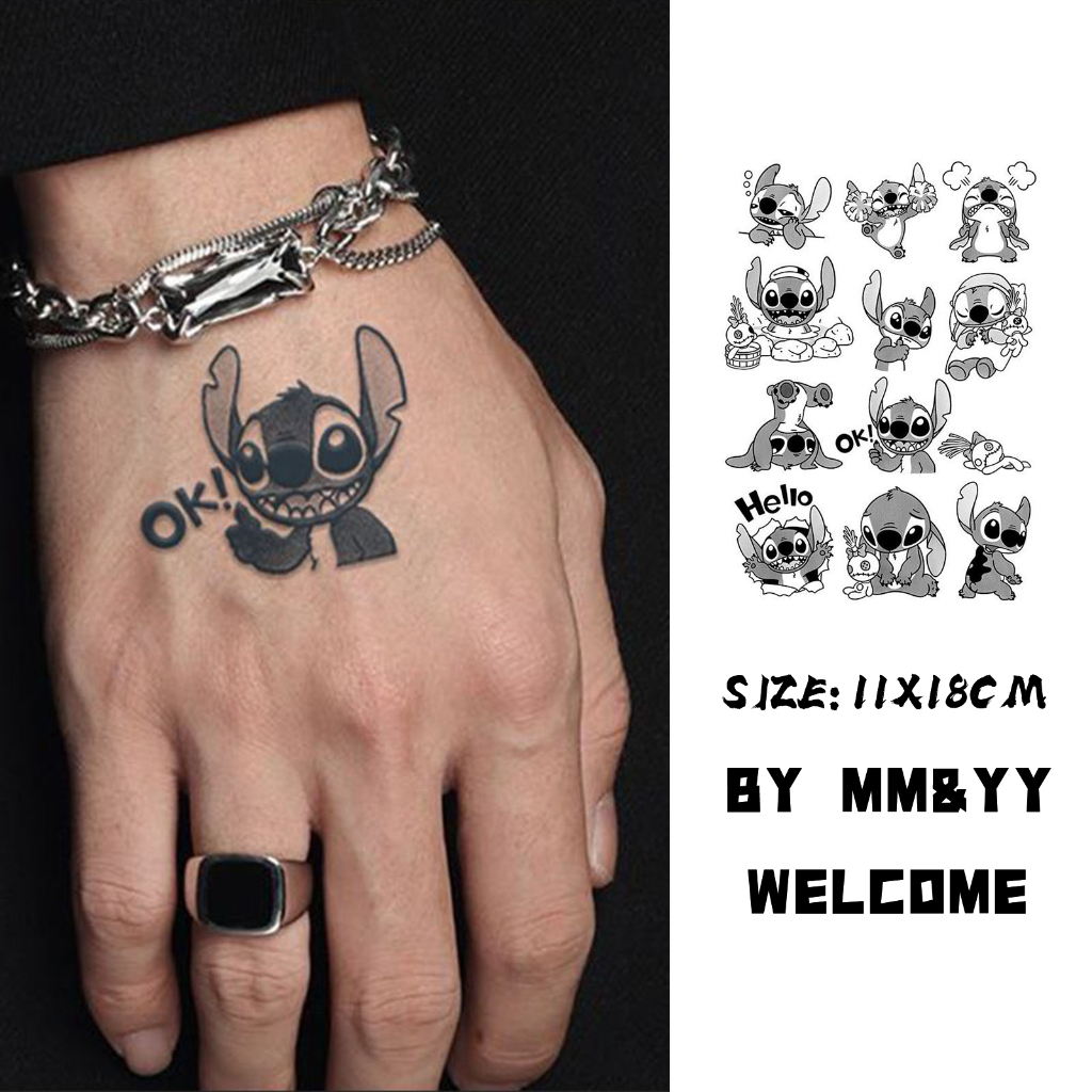 Stitch temporary tattoo stickers, lasts to 15 days fake tattoo, semi ...