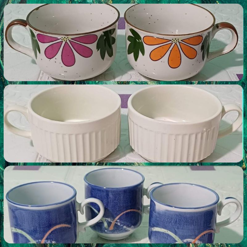 SET 6 - Kitchenware, Stoneware Mugs, Cups (Japan Surplus Items ...