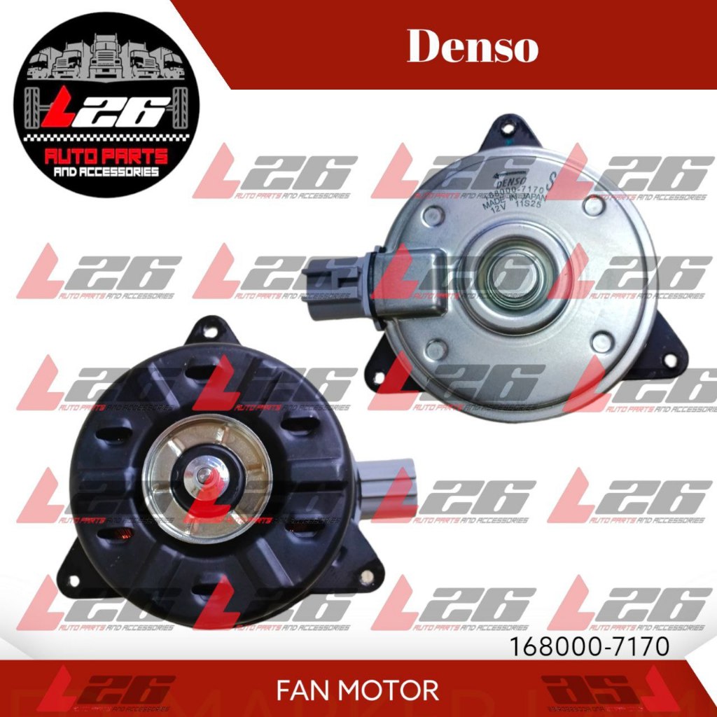 168000-7170 ORIGINAL DENSO Fan Motor Radiator / Condenser FOR ...