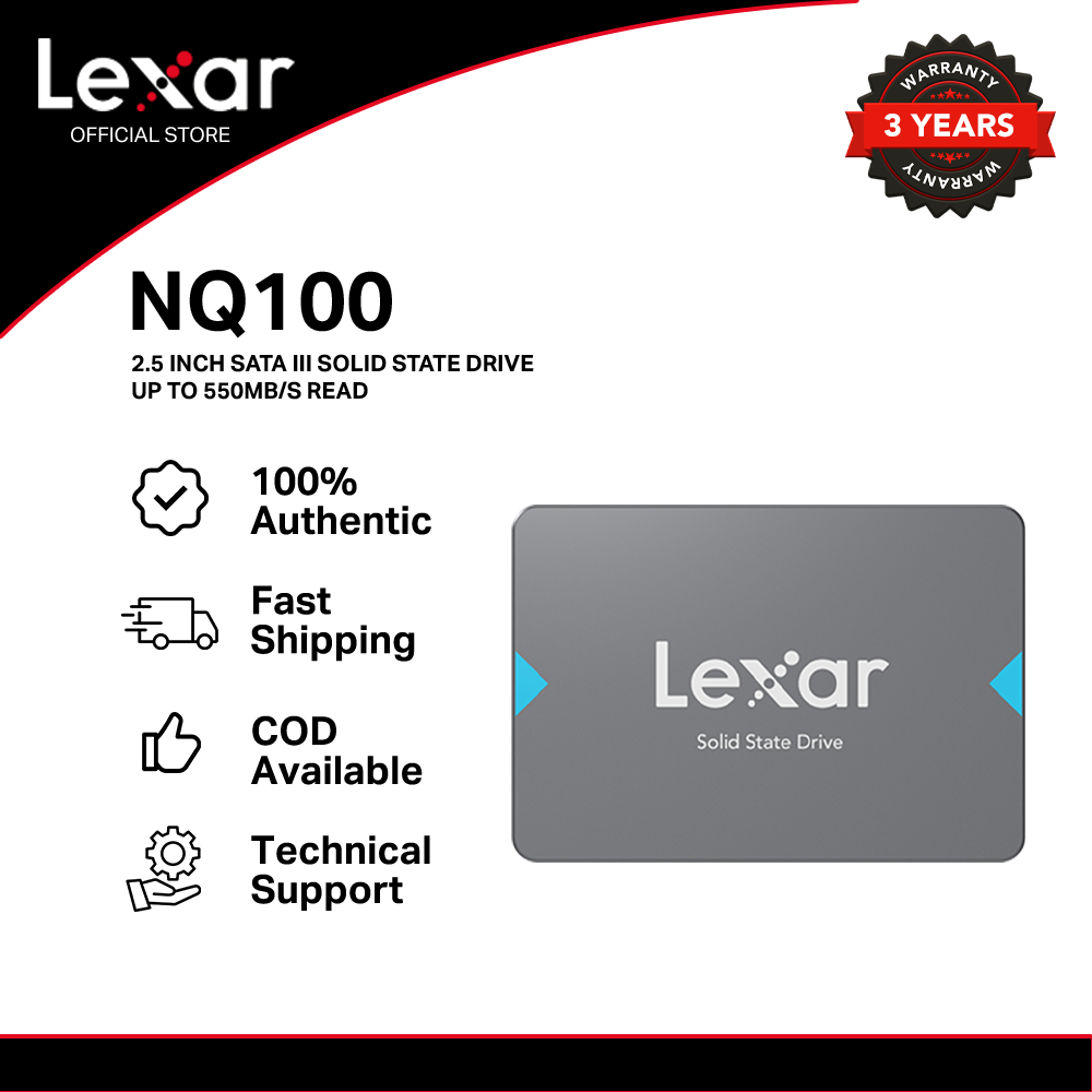 Lexar NQ100 240GB/480GB/960GB 2.5 Inch SATA III (6Gb/s) Easy Set Up SSD ...