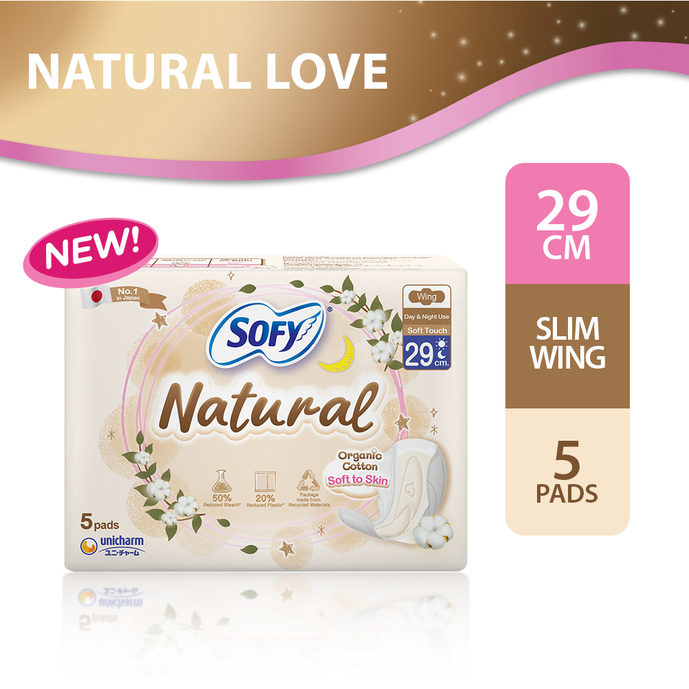 Sofy Natural Love Eco Friendly Overnight Sanitary Napkin 29 cm (5 pads) | Shopee Philippines