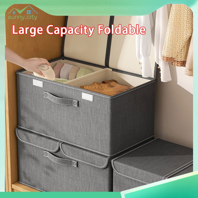 Multifunction Folded Storage Box Fabric Foldable Cloth Wardrobe Laundry ...