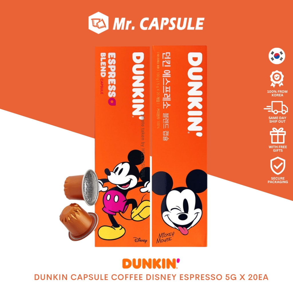 DUNKIN Capsule Coffee Disney Espresso 5g x 20 Capsules 1Box [Nespresso ...