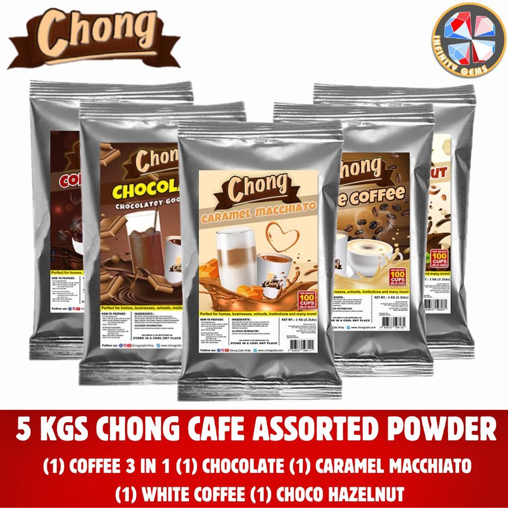 5 KGS CHONG CAFE ASSORTED PREMIXED POWDER (3IN1-CHOCO-CM-WC-CH ...
