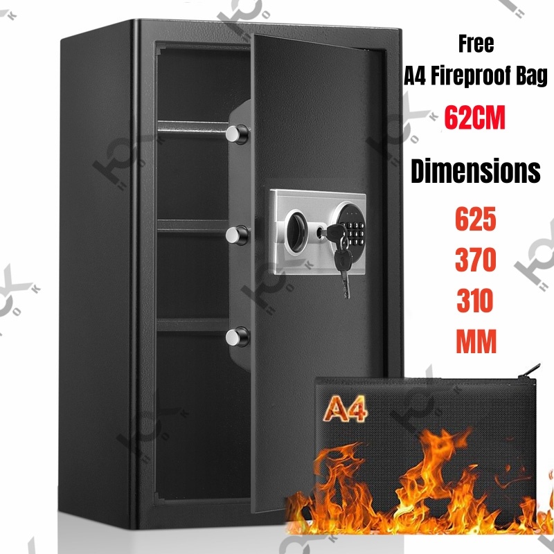 Large Fireproof Home Safe Box with Fire proof Document Bag, Anti-Theft ...