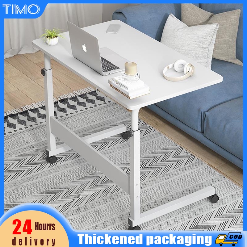 Portable Adjustable Height Bedside Table with Wheel Movable Laptop ...