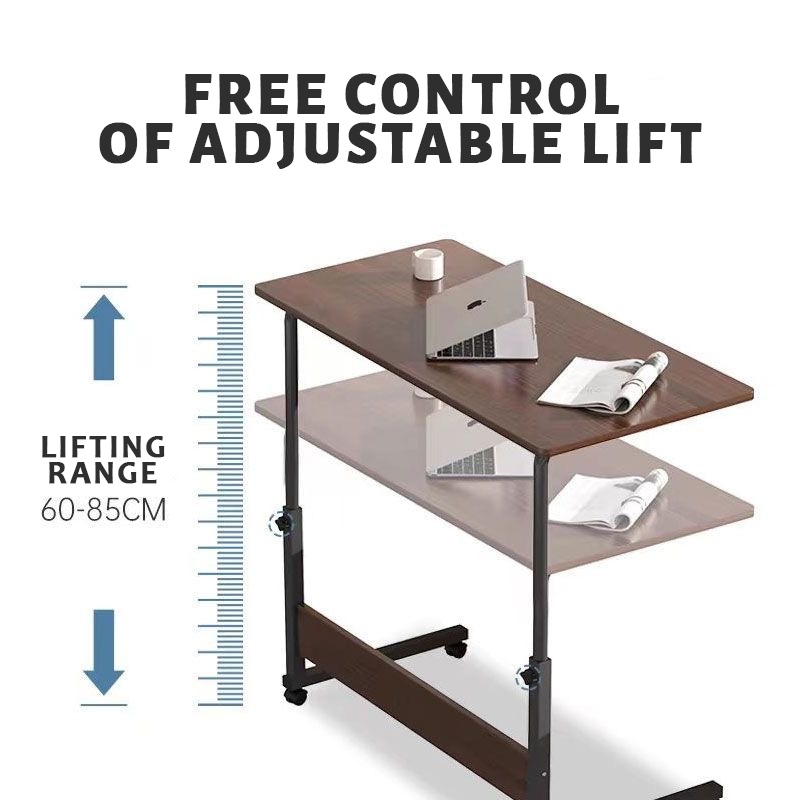 Portable Adjustable Height Bedside Table with Wheel Movable Laptop ...