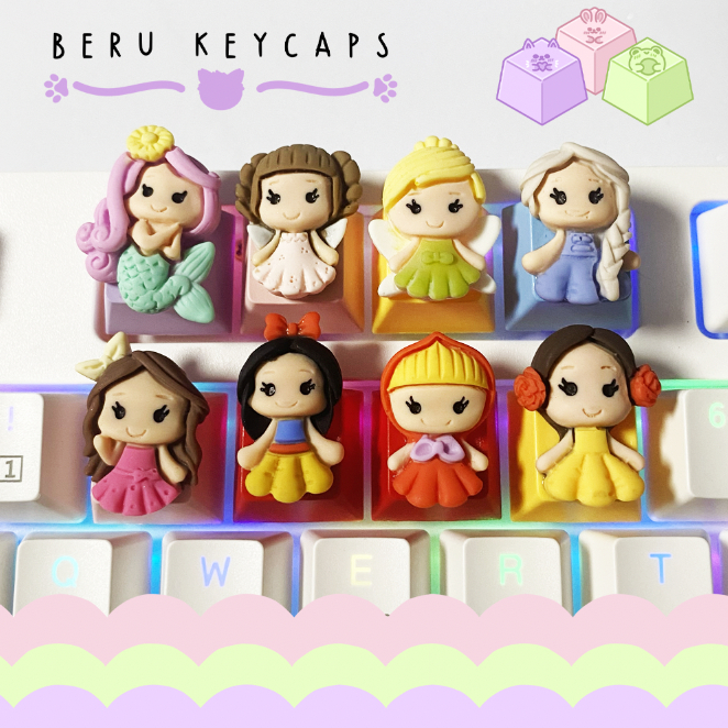 Disney Princess Keycaps Tinkerbel snowwhite cinderella elsa ariel ...