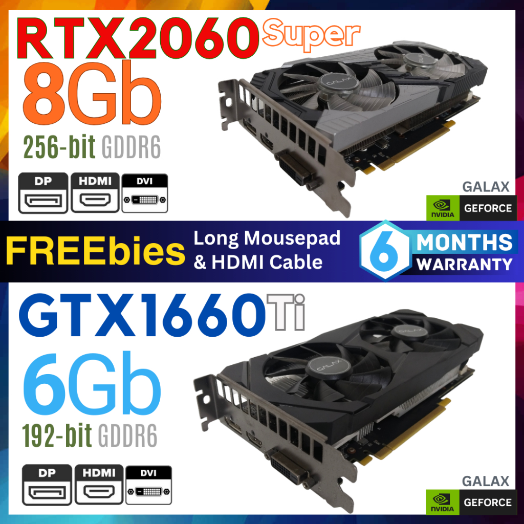 GTX 1060 3GB 192 bit /GTX 1660 Super / TI 6GB | RTX 2060 8GB 256Bit ...