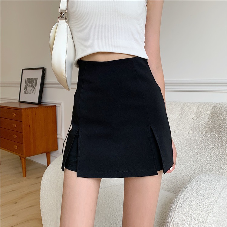 VISUKING Korean High Waisted Women's Short Skirt Sexy Slim Fit Mini ...