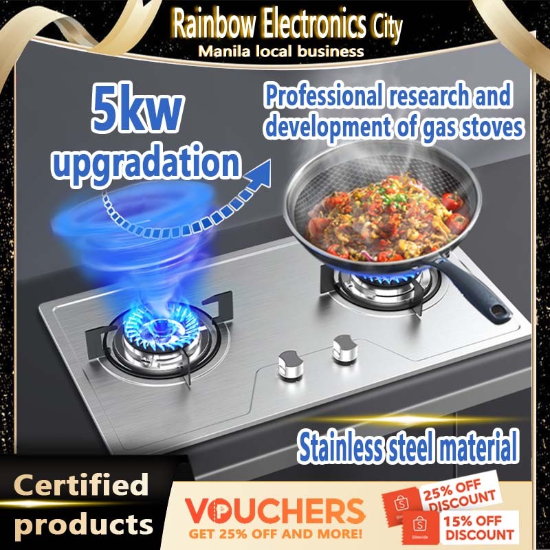 Stainless Steel Gas Hob Countertop built in gas stove with Hob Domestic ...