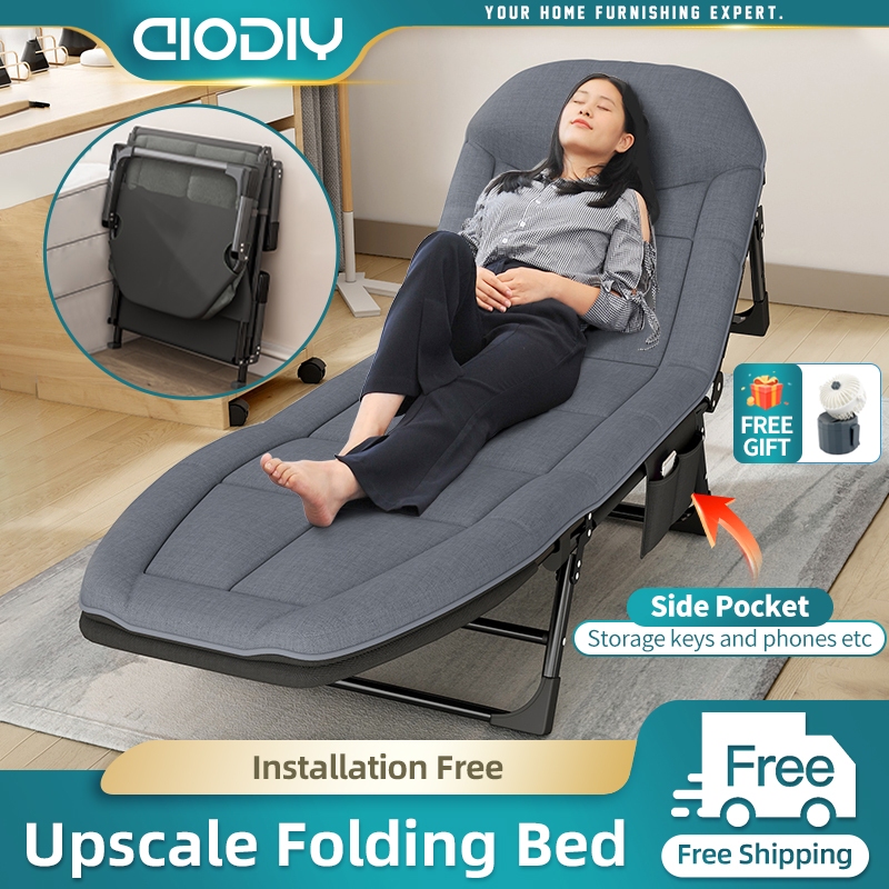 AIODIY Folding Bed with Foam Heavy Duty Single Foldable Bed Chair for ...