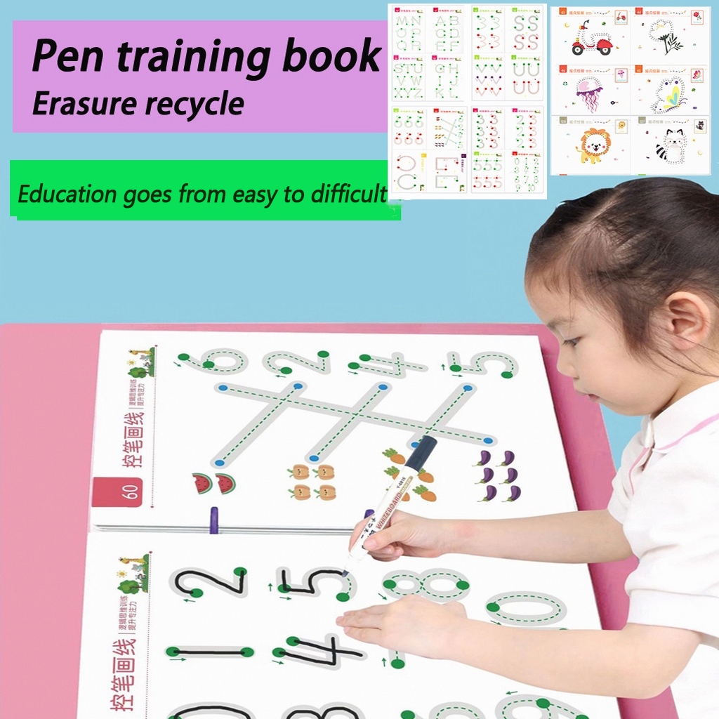 Tracing Book For Kids Training Coloring Book Erasable Writing Materials ...