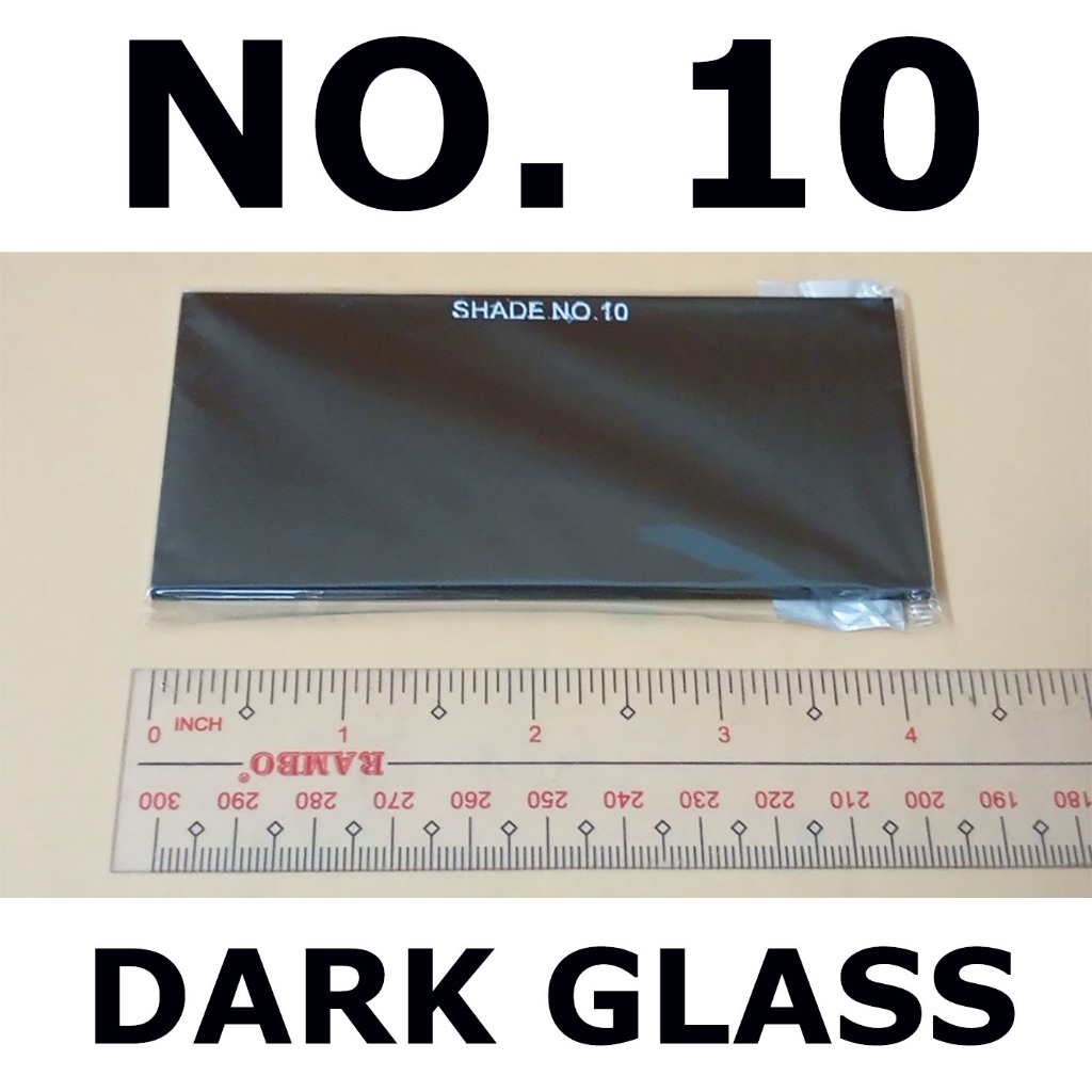 ( 10 PCS ) DABAWENYO DARK GLASS FOR WELDING MASK NO. 10 ( 2.7MM X 2" X ...