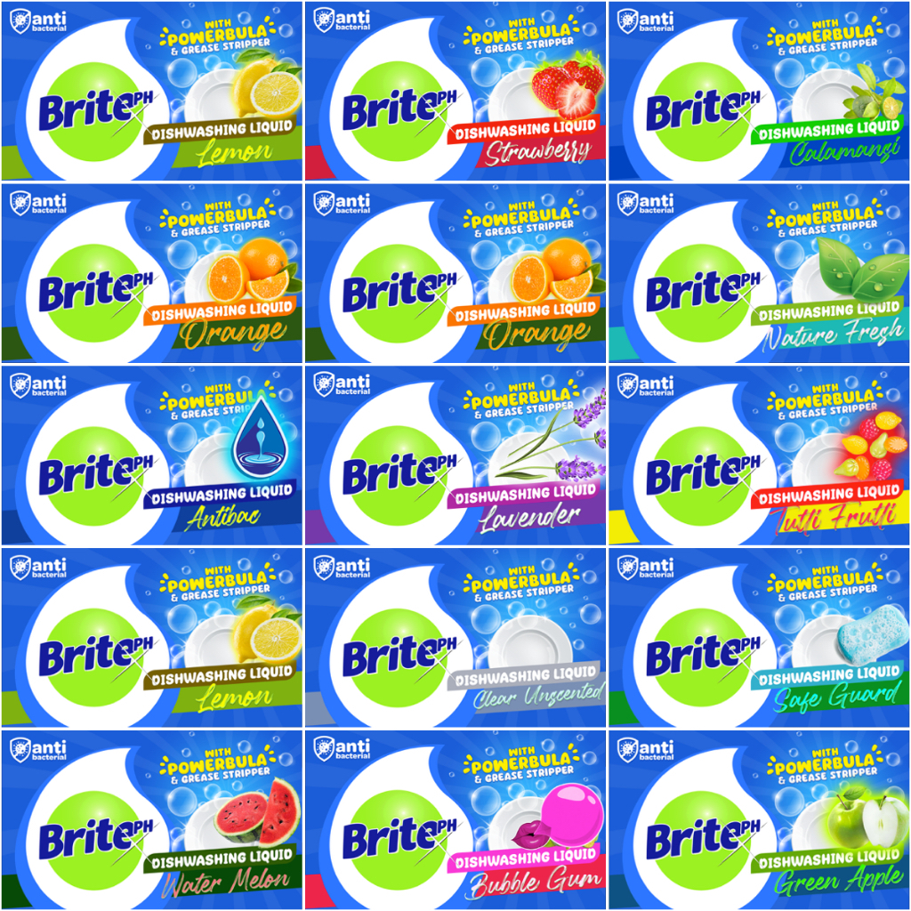 90pcs BritePH Logo Dishwashing Liquid NOT CUT Sticker Labels ₱iso Lang ...