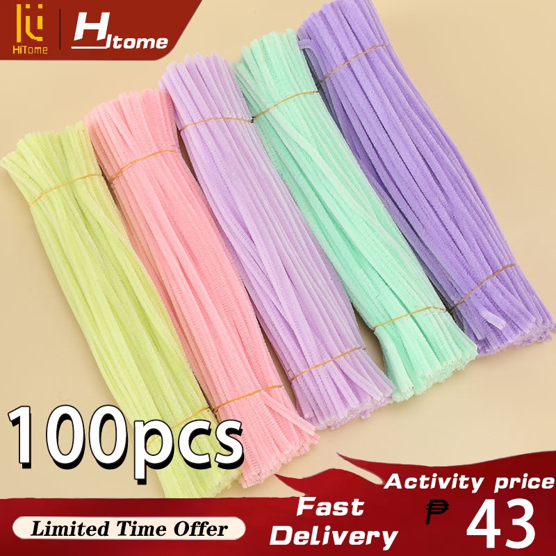 【100pcs】Fuzzy Wire Chenille Stem Diy Making Art Toys Making Material ...