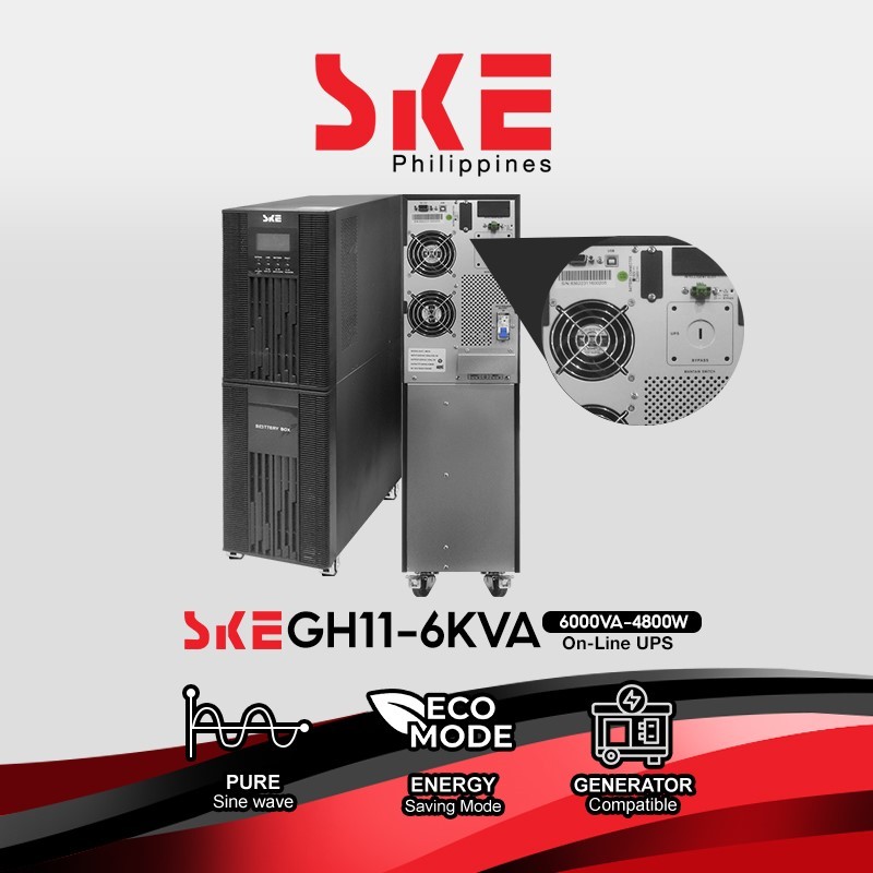 SKE UPS 6000VA-4800W Uninterruptible Power Supply, On-line Double ...