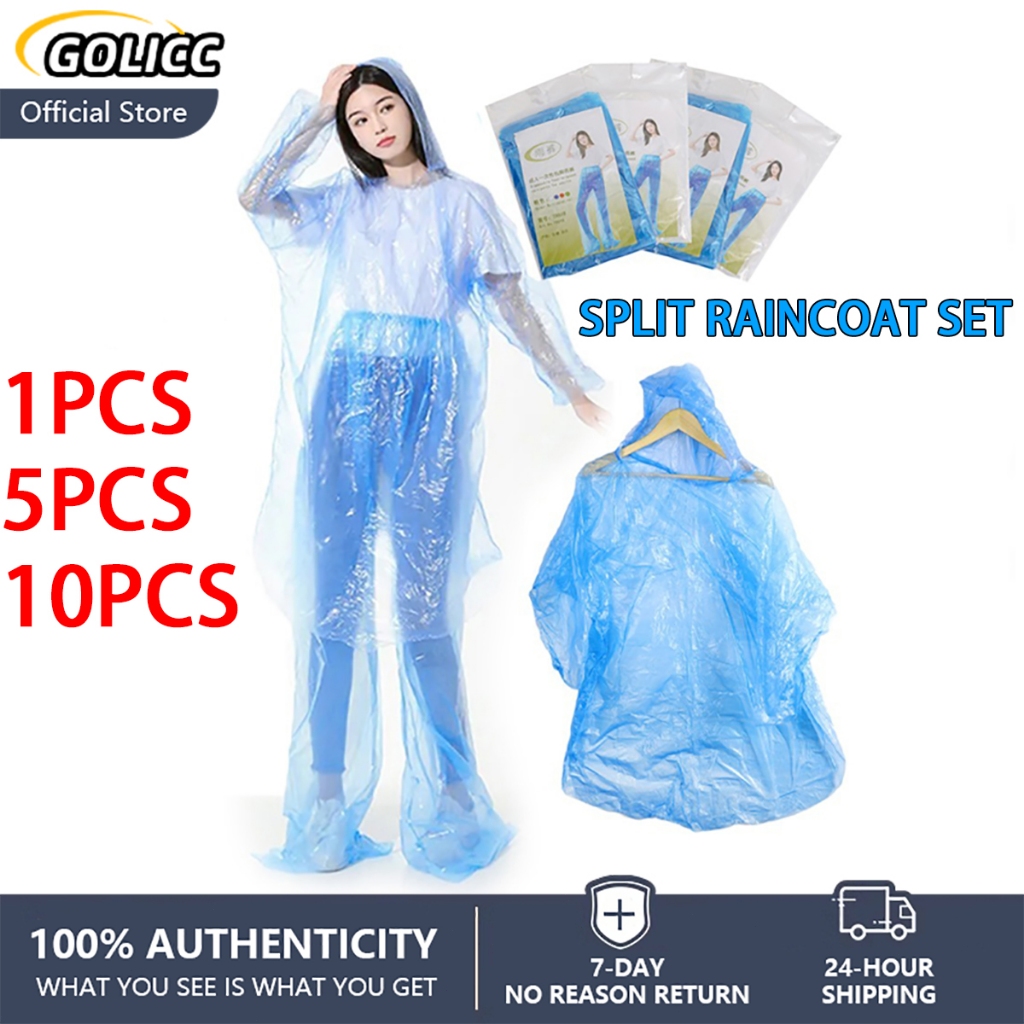1/5/10PCS Outdoor Disposable Large size Raincoat Rain Pants Set ...