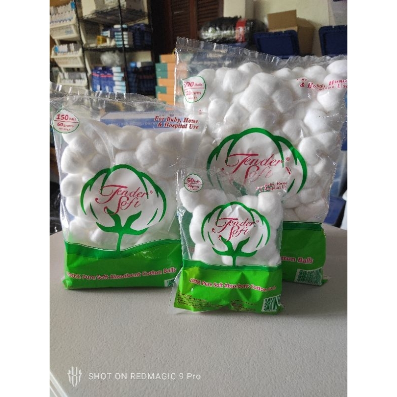 Cotton Balls Tendersoft 100% Pure Soft Abosorbent Cotton Ball 300's 150 ...