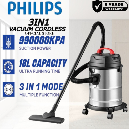 New Stock Philips Vacuum 3 In 1 Stainless Steel Vacuum Dry And Wet Heavy