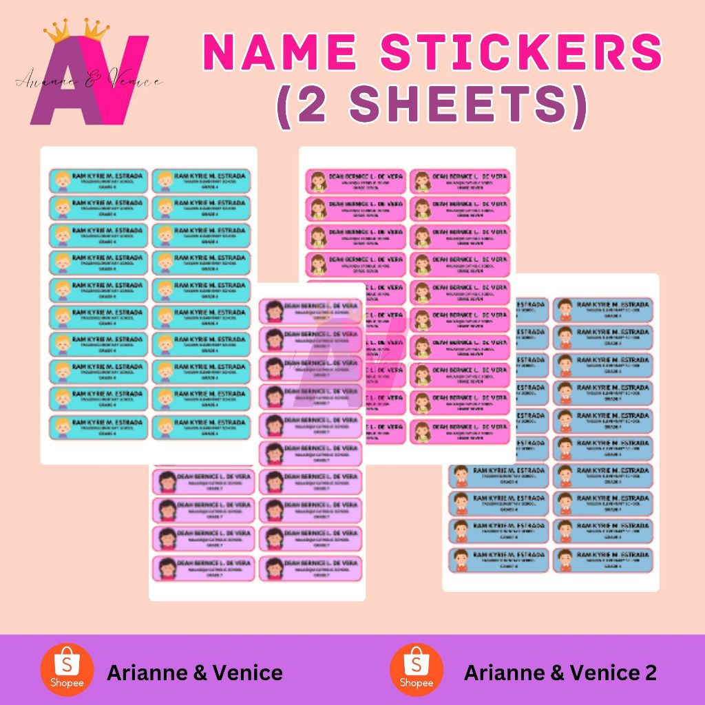 Customized Name Stickers Personalized Name Labels for Kids Notebook ...