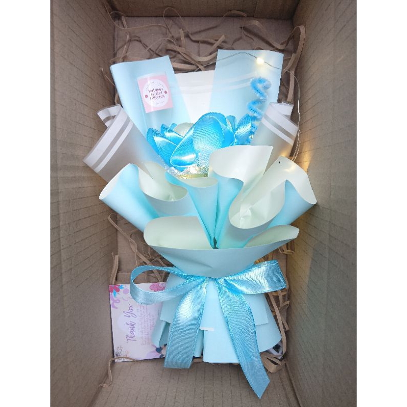 Satin Rose Bouquet WITH FUZZY WIRE (Handmadebyshiri) | Shopee Philippines