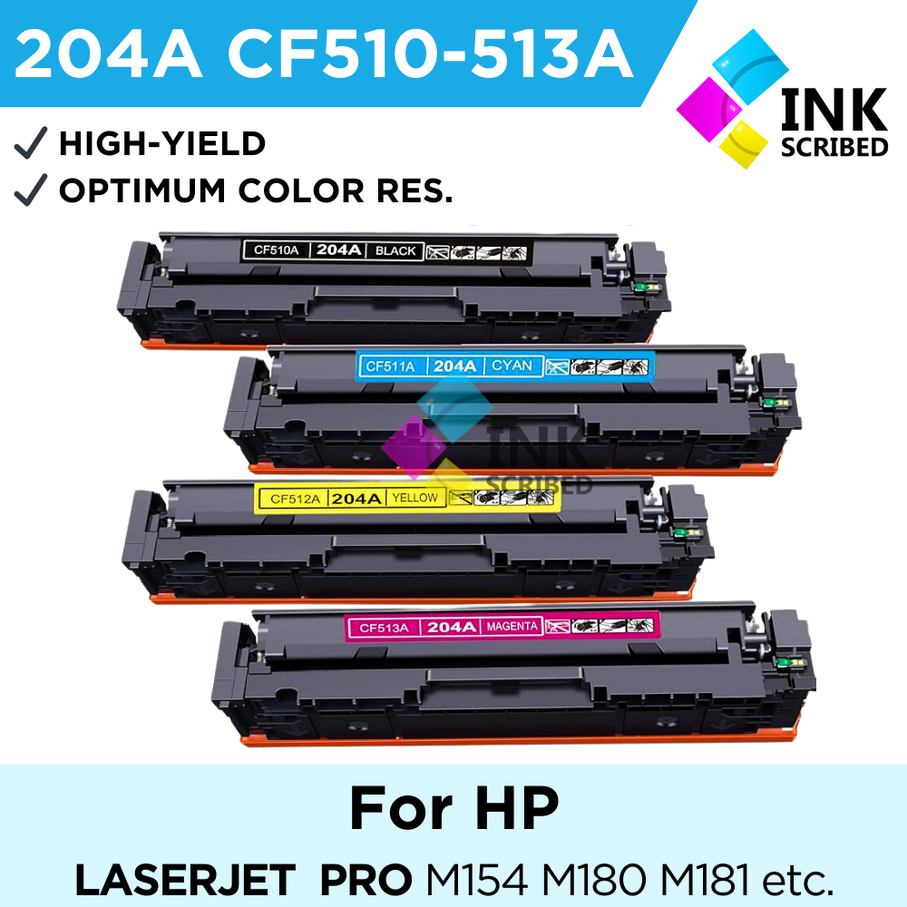 INKSCRIBED 204A CF510A CF511A CF512A CF513A Compatible Toner for HP LaserJet Pro M154 M180 M181 ...