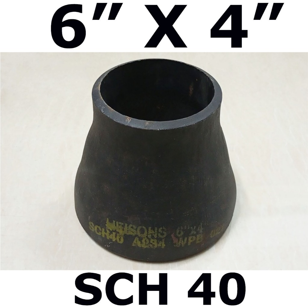 BI CONCENTRIC REDUCER 6" X 4" SCH40 BUTTWELD WELDING BLACK IRON === 6 ...