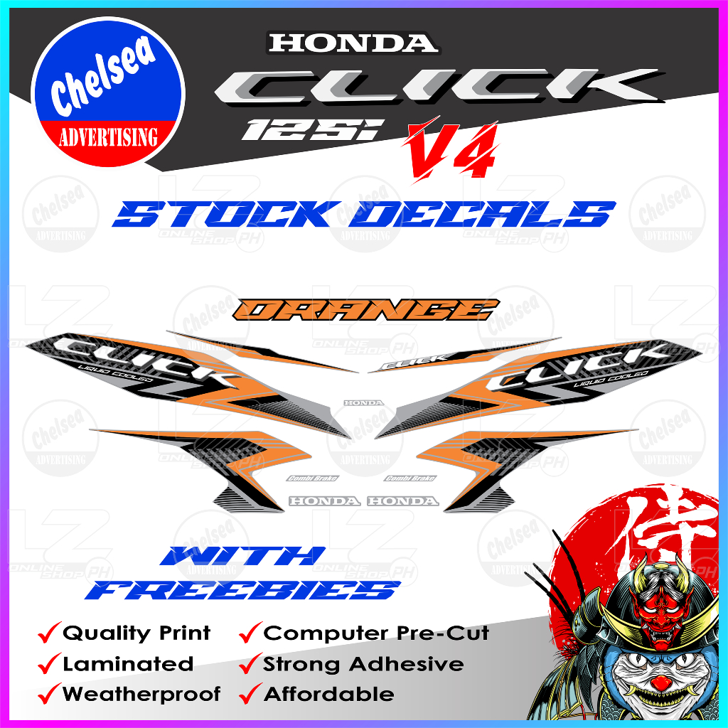 Honda Click 125i V4 Stock Decals / Stickers with freebies | Shopee ...