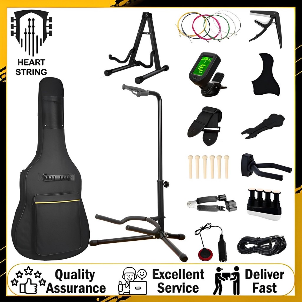 Heart String Guitar Accessory Set Guitar Bag Pickup Capo Tuner Colorful ...