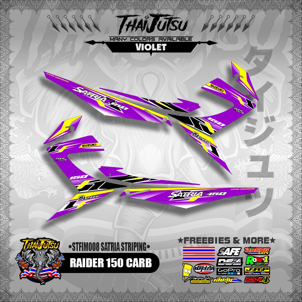 RAIDER 150 CARB DECALS ( STFIM008 SATRIA STRIPING )【ThaijutsuStickers ...