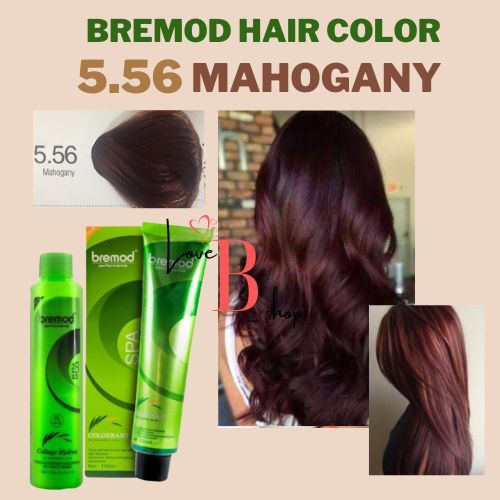 Bremod 5.56 Mahogany Hair Color Set with Oxidizer Cream | Shopee ...