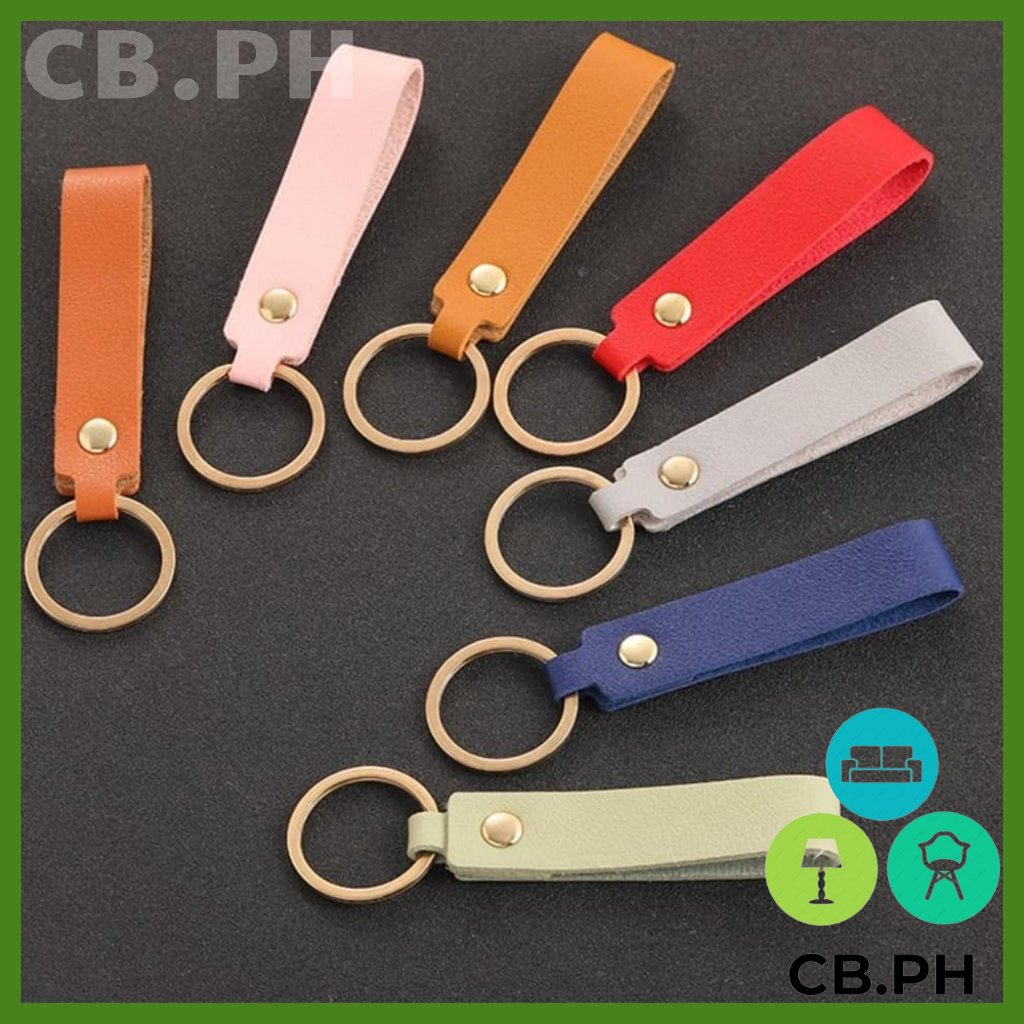 Fashion PU Leather Keychain Business Gift Leather Key Chain Men Women ...